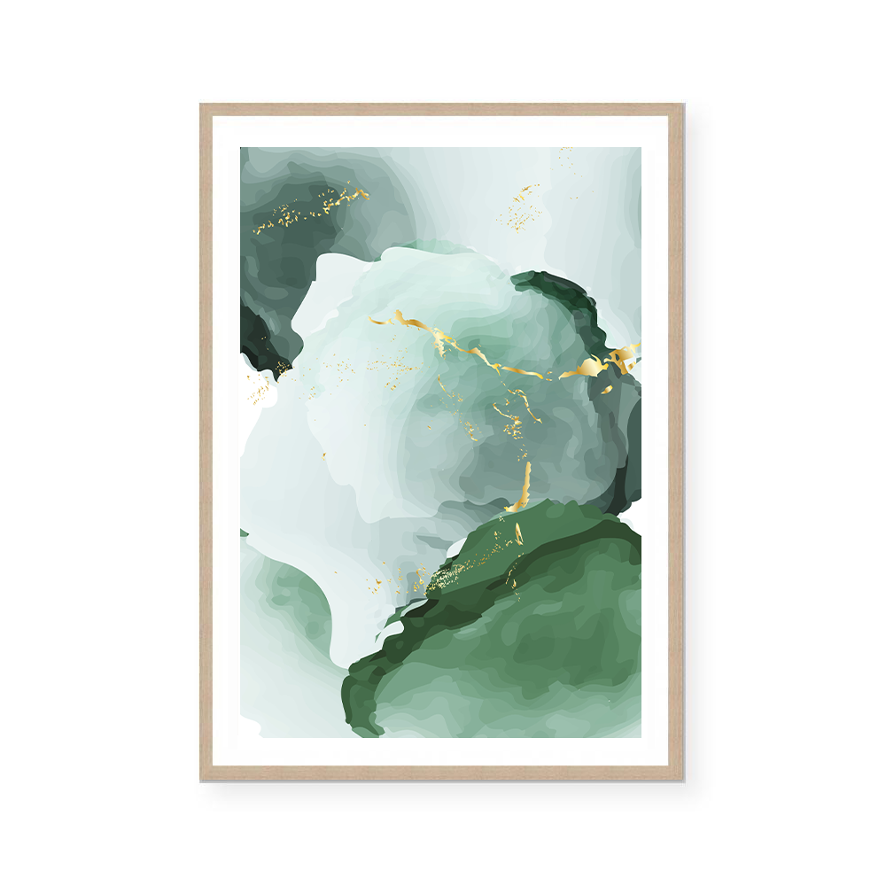 Abstract Fluid | Jade Green | Art Print – Life In Ink